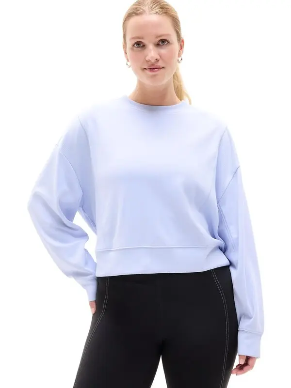 Athleta Seasoft Rib Crewneck Sweatshirt - Gossamer