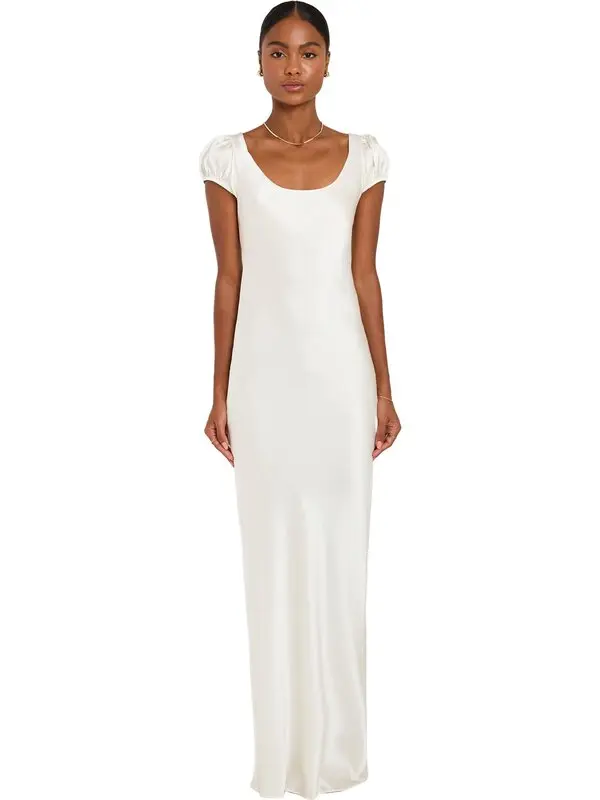 Amanda Uprichard Senna Silk Maxi - Ivory