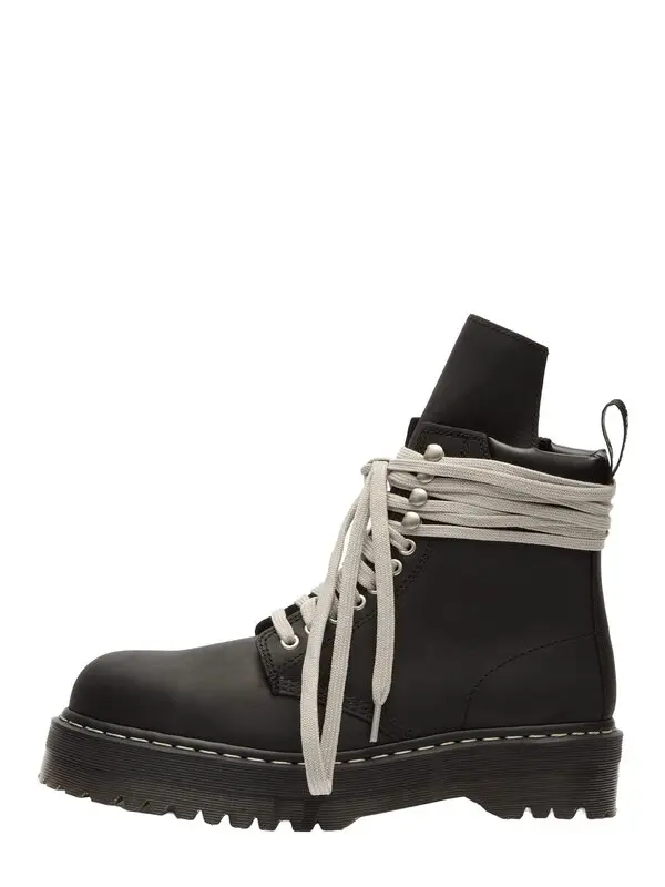 Rick Owens X Dr. Martens Quad Sole Steel Toe Boots - Black