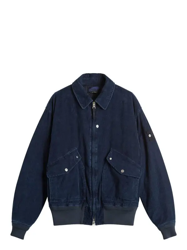 Stone Island Indigo Micro Corduroy Work Jacket - Blue Rinsed