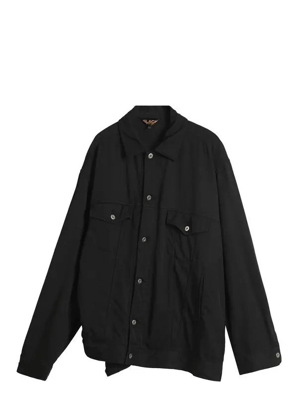 COMME DES GARÇONS BLACK Asymmetric Denim Jacket - Black