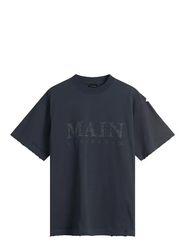 Balenciaga Main Character' Print T-shirt - Faded Black