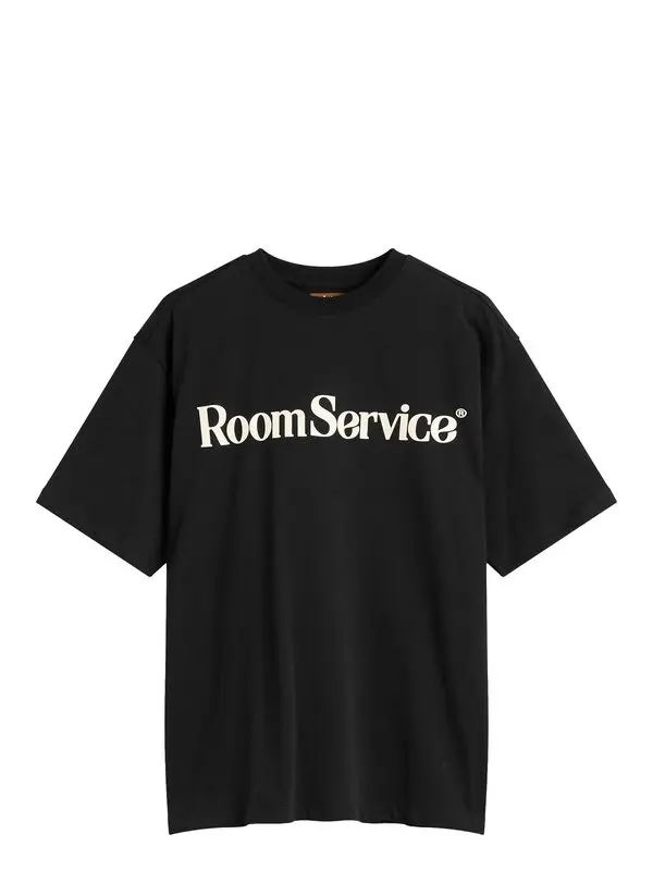 LATE CHECKOUT Room Service T-shirt - Black