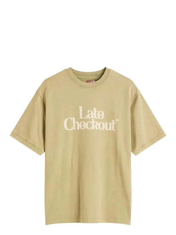 LATE CHECKOUT Logo Vintage Ringer T-shirt - Green