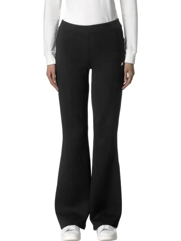 K-WAY Logo-patch Flared Trousers - Black