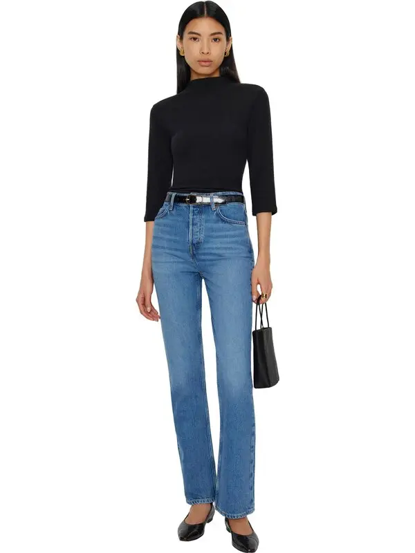 REFORMATION Camille Knit Top - Black