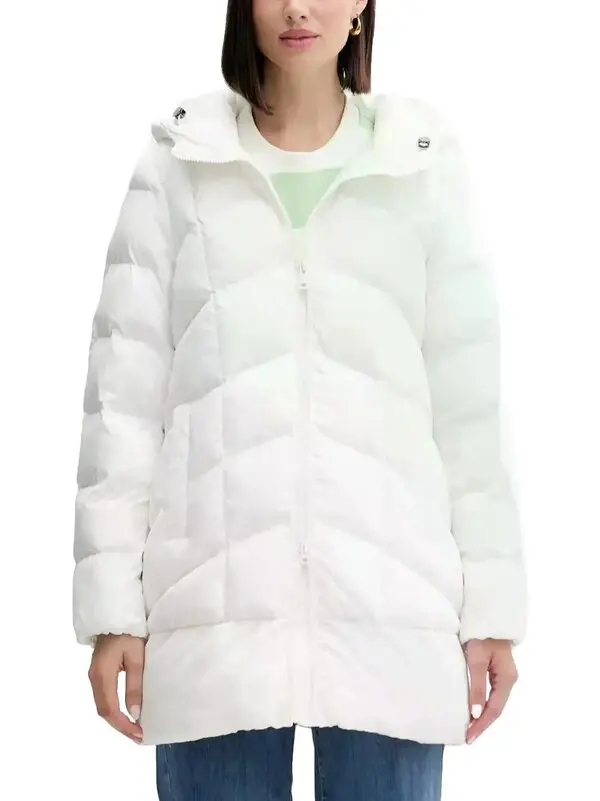 Geox Hooded Quilted Coat - White