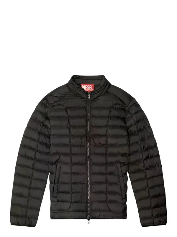Diesel Zip-up Padded Jacket - Black