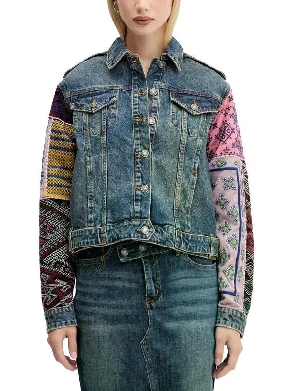 Desigual Denim Button Jacket - Blue