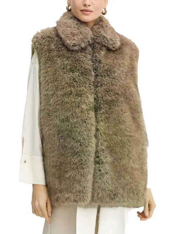 Liu Jo Faux-fur Collared Gilet - Brown
