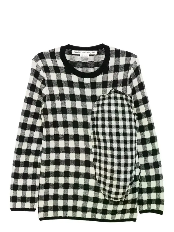 Comme Des Garçons Checked Jumper - Black