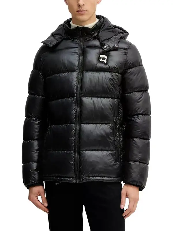 Karl Lagerfeld Hooded Padded Jacket - Black