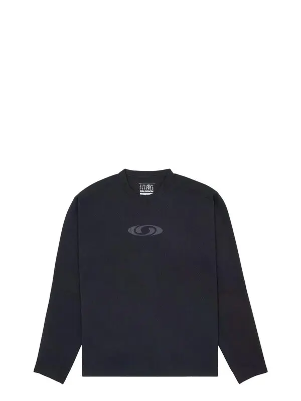 MM6 MAISON MARGIELA X SALOMON Textured Logo Long-sleeved T-shirt - Black