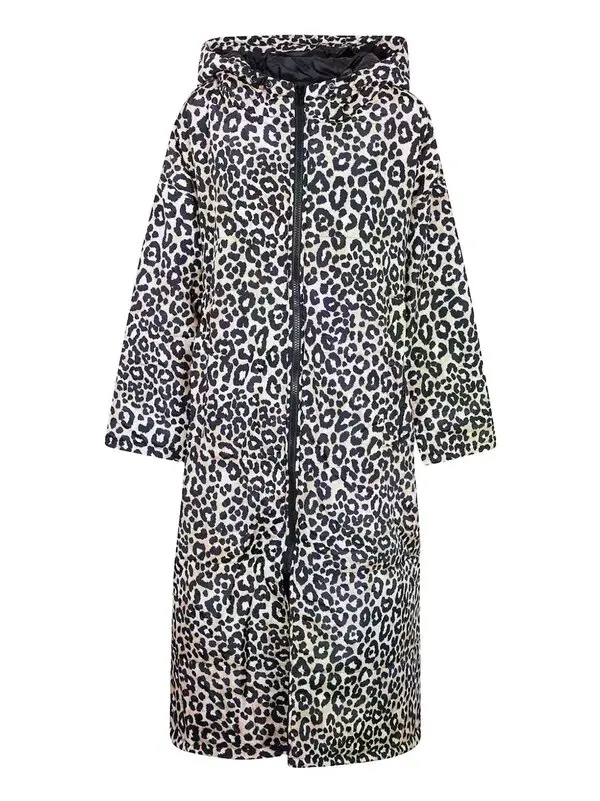 SITTINGSUITS Animal-print Hooded Coat - Neutrals