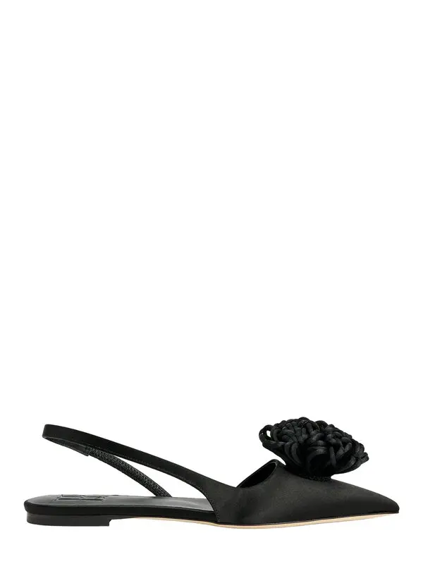 BY MALENE BIRGER Laili Satin Flats - Black