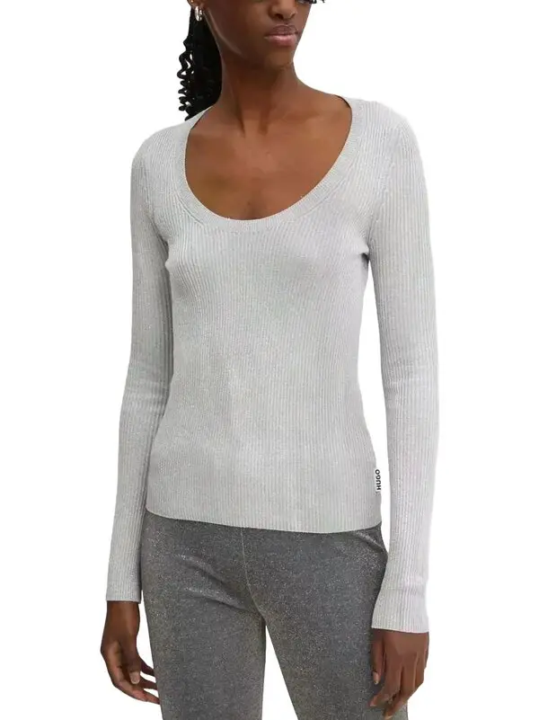 Hugo Ribbed Knit Top - Grey