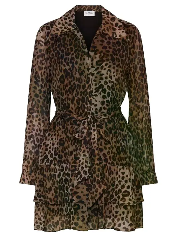 Marella Leopard-print Mini Dress - Brown