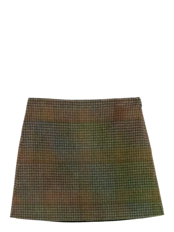 Theory Plaid Mini Skirt - Brown