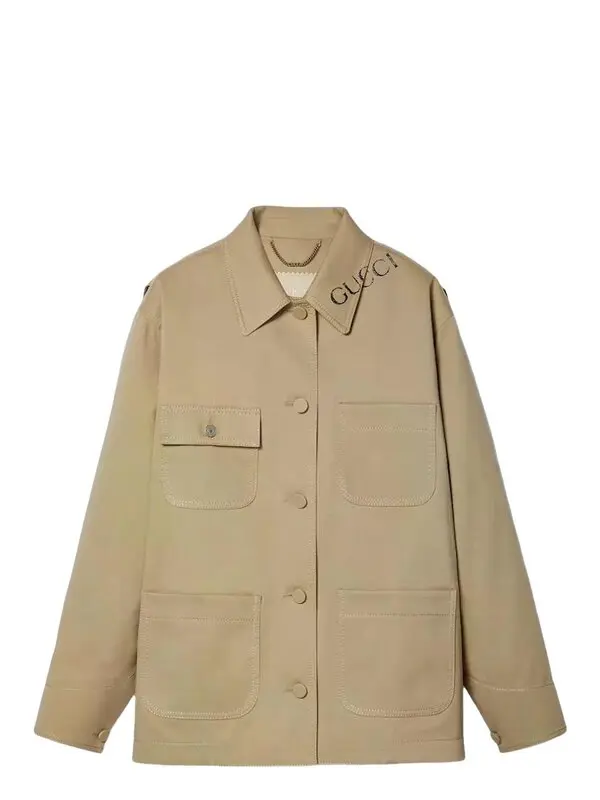 Gucci Logo Patch-pocket Jacket - Neutrals