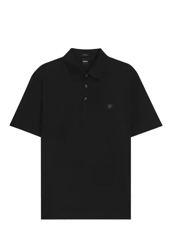 BOSS Logo-patch Polo Shirt - Black