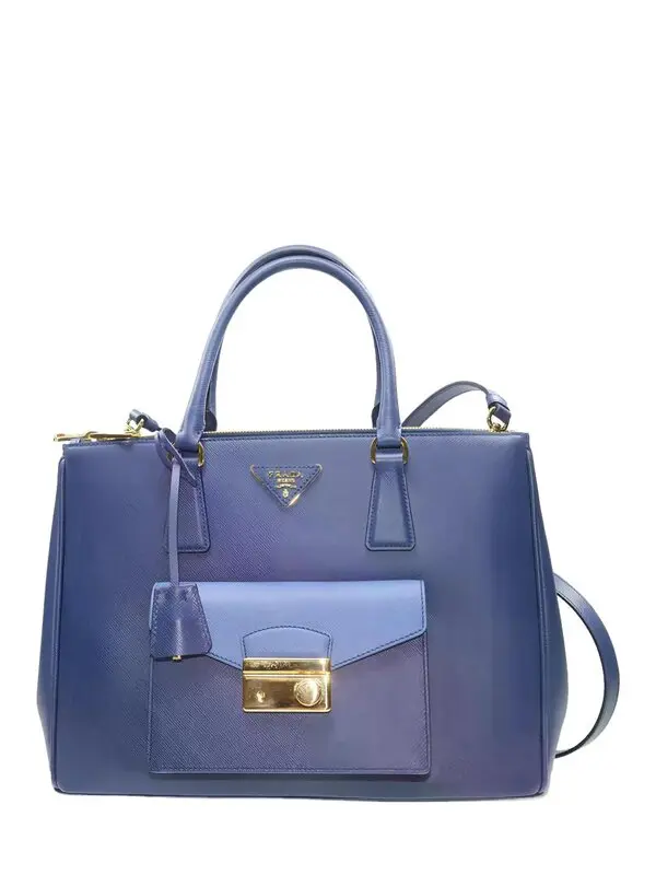 Prada Saffiano Lux Galleria Tote Bag - Blue