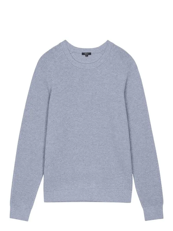 Rails Vann Texture Knit Crewneck Sweater - Light Blue Heather