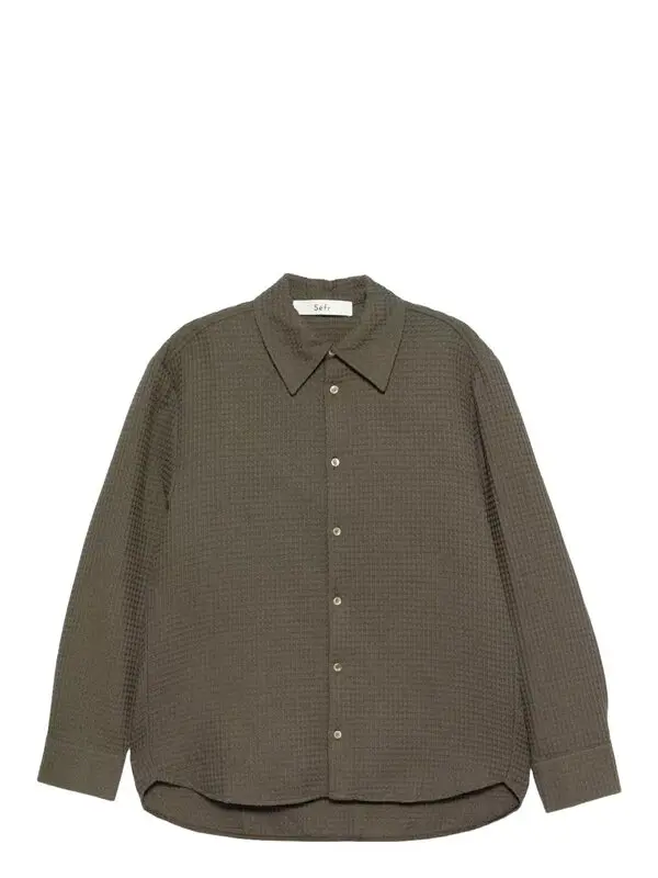 Séfr Long-sleeve Cotton Shirt - Green