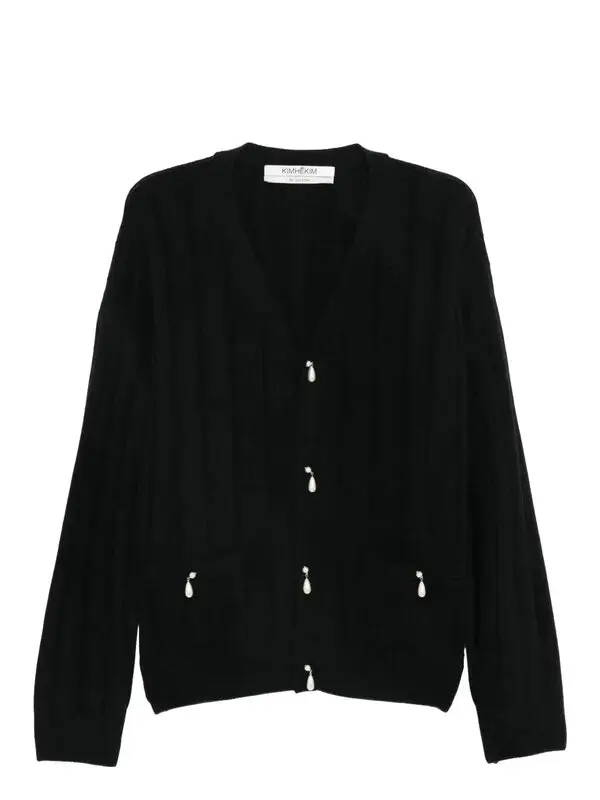 KIMHEKIM Pearl-embellished Wool Cardigan - Black