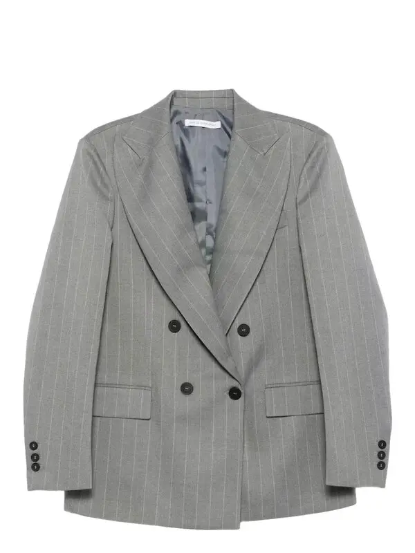 MAR DE MARGARITAS Pinstriped Double-breasted Blazer - Grey