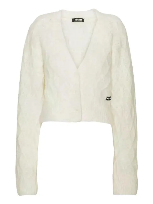 Remain Birger Christensen Cable Knit V-neck Cardigan - Neutrals