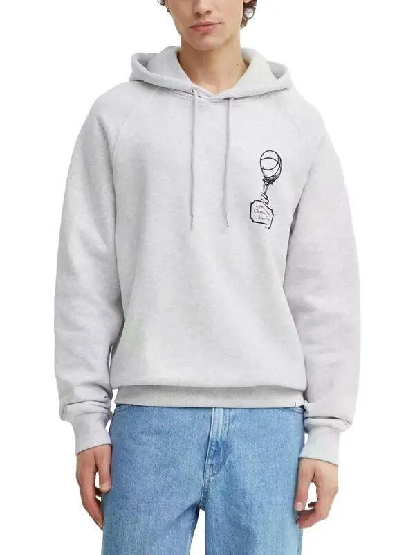 LES DEUX Graphic Print Hoodie - Grey