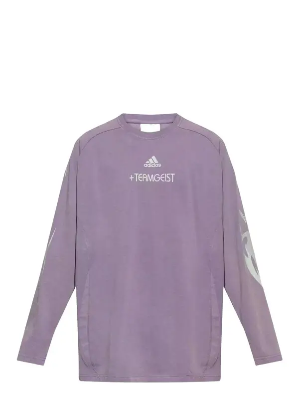Adidas Long-sleeve Graphic-print T-shirt - Purple