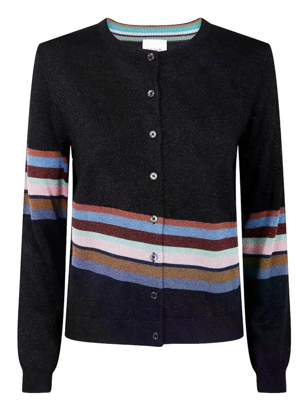 Paul Smith Glitter Striped Cardigan - Black