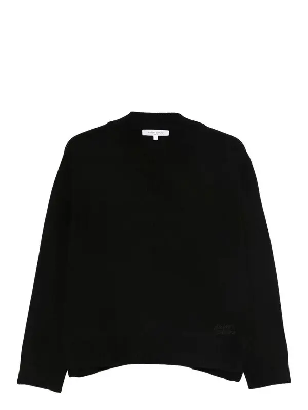 Maison Kitsuné V-neck Wool Sweater - Black