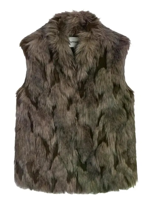 Apparis Sleeveless Faux Fur Vest - Brown