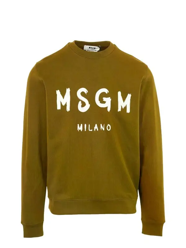 MSGM Logo-print Sweatshirt - Brown