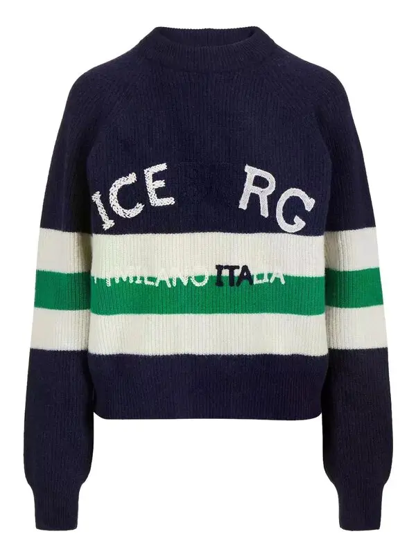 Iceberg Striped Crew-neck Sweater - Blue