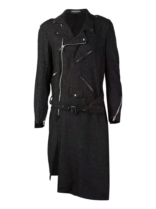 Comme Des Garçons Belted Biker Coat - Black