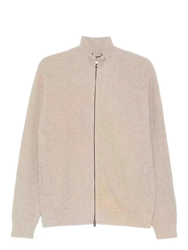 ROBERTO COLLINA Ribbed Cardigan - Neutrals