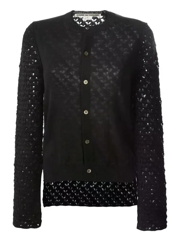 Comme Des Garçons Open Knit Sleeve Cardigan - Black