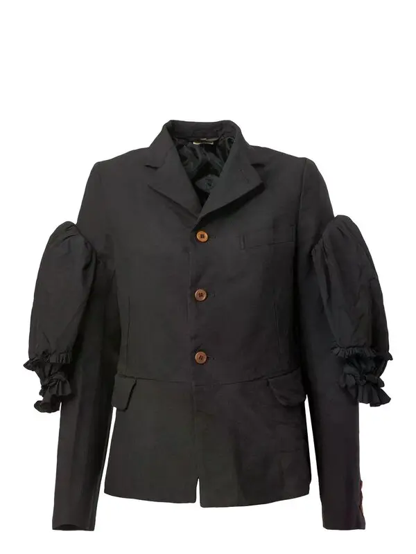 Comme Des Garçons Ruffle Sleeve Blazer - Black
