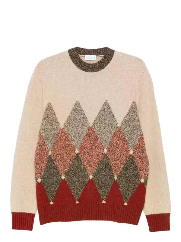 BALLANTYNE Argyle-knit Jumper - Neutrals