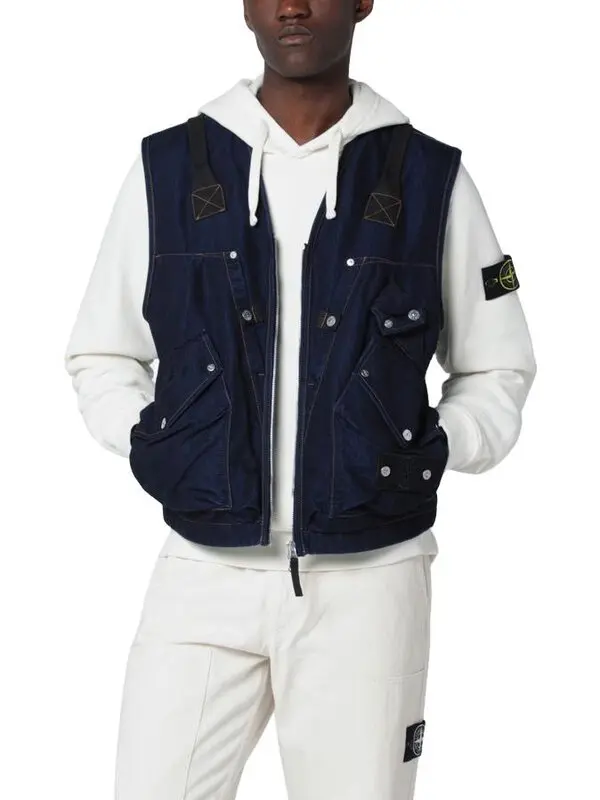 Stone Island Cotton-blend Vest - Blue