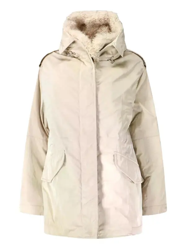 Ermanno Scervino Long-sleeve Hooded Coat - Neutrals