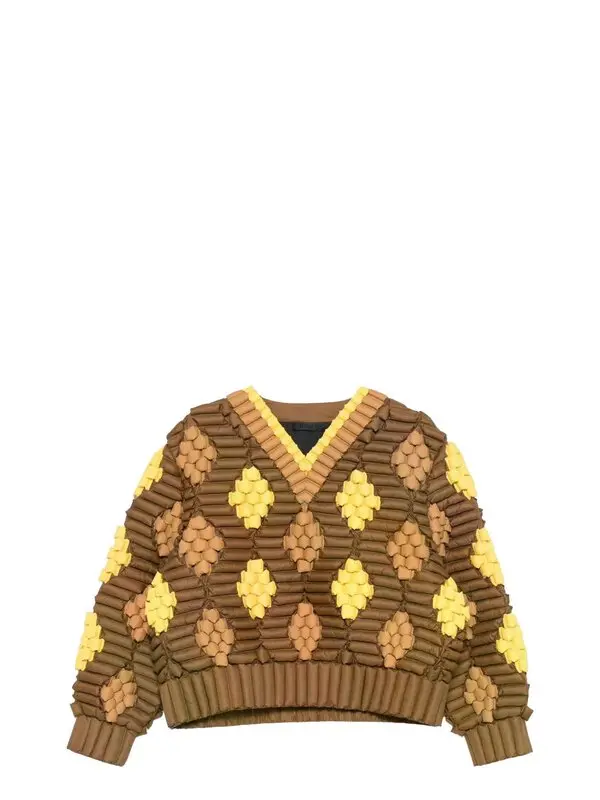 RAXXY Diamond-patterned Sweatshirt - Brown