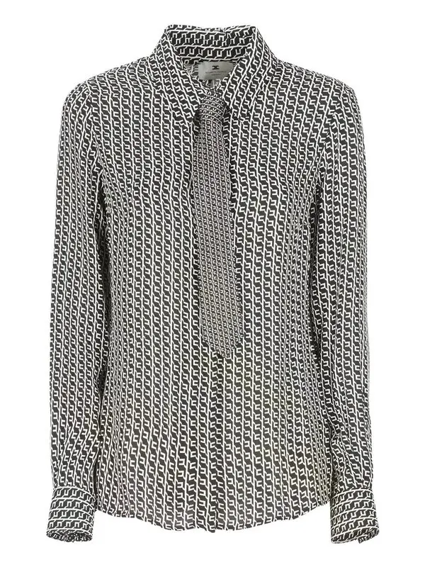 Elisabetta Franchi Patterned Tie Shirt - White