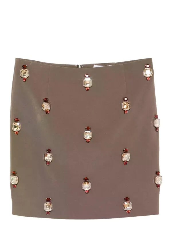 ISABELLE BLANCHE Crystal-embellished Mini Skirt - Brown