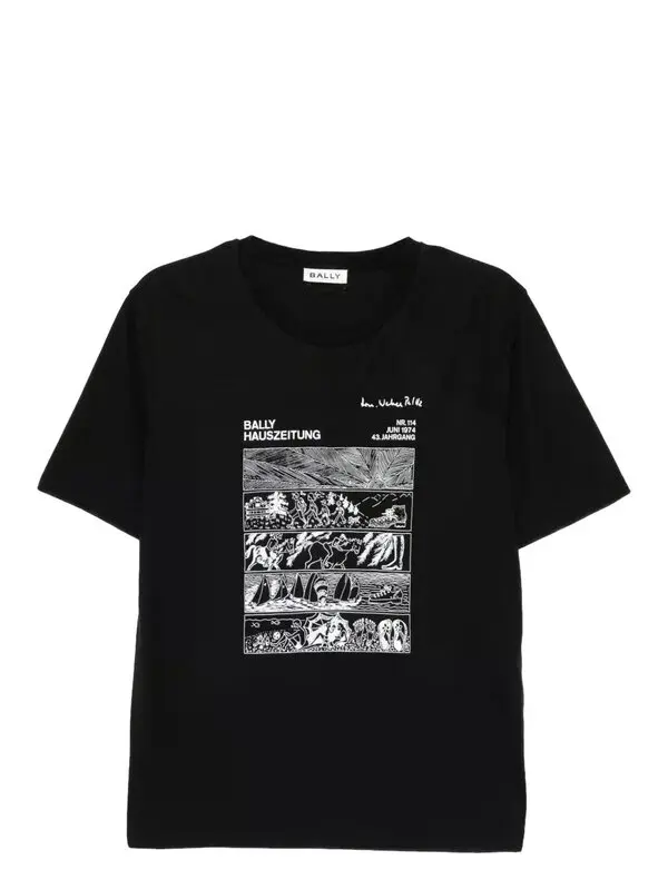 Bally Graphic-print Cotton T-shirt - Black