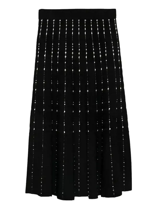 JOSEPH Striped Midi Skirt - Black