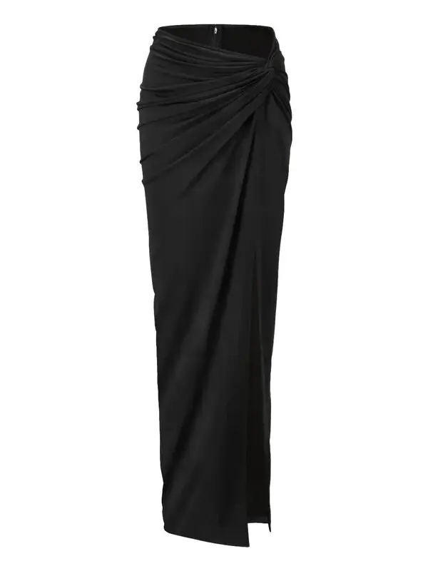 OUDE WAAG Knot-front Maxi Skirt - Black